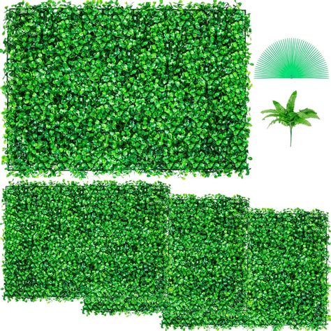 Vevor Artificial Boxwood Panel Uv Grass Backdrop For Decor Privacy