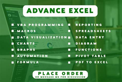 Do Advance Excel Automation Spreadsheet Data Visualization By Work