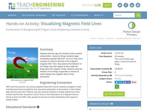 Visualizing Magnetic Field Lines Activity For 10th 12th Grade
