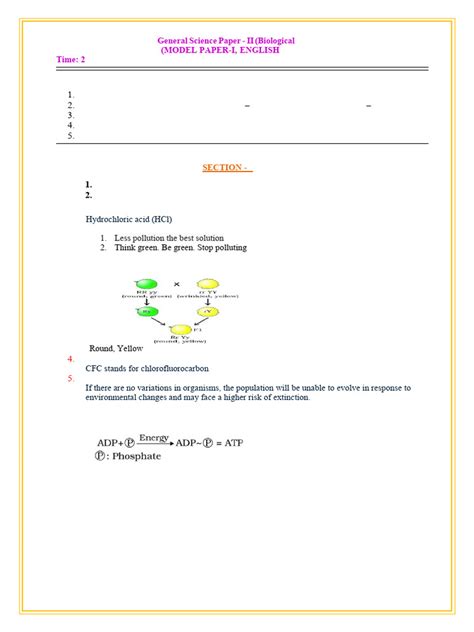 Scert 10th Bs Model Paper 1 Key Pdf Plant Hormone Sex