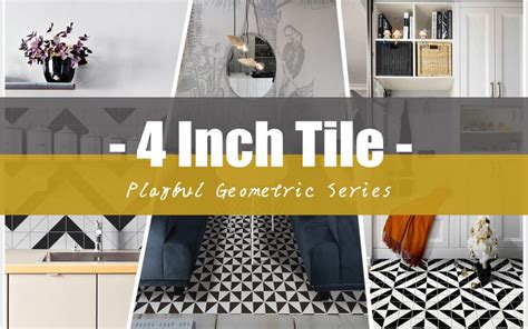 4 Inch Tile Playful Geometric Series ANT TILE Triangle Tiles Mosiacs Floors Kitchen