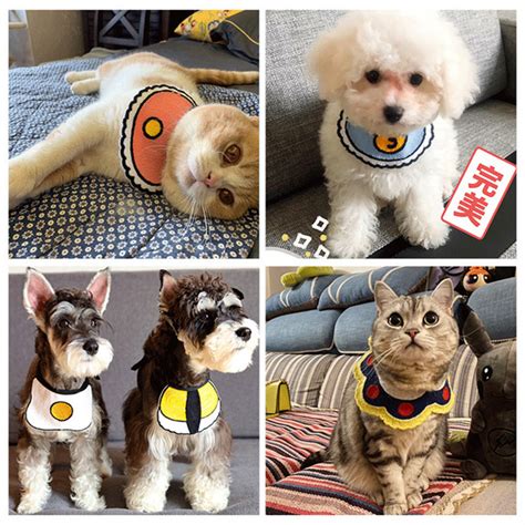 Badu Bg Регулируемо домашно куче котка слюнка кърпа яка триъгълен шал сладка анимационна