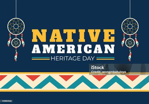 아메리카 원주민 유산의 날 템플릿 손으로 그린 만화 플랫 일러스트 레이 션은 부족 인도 문화의 업적과 공헌을 인정합니다 깃털에 대한 스톡 벡터 아트 및 기타 이미지 Istock