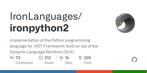Github Ironlanguagesironpython2 Implementation Of The Python