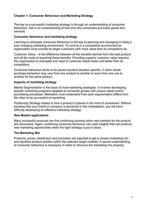 Consumer Behaviour Notes Mktg 1003 Consumer Behaviour Wsu Thinkswap