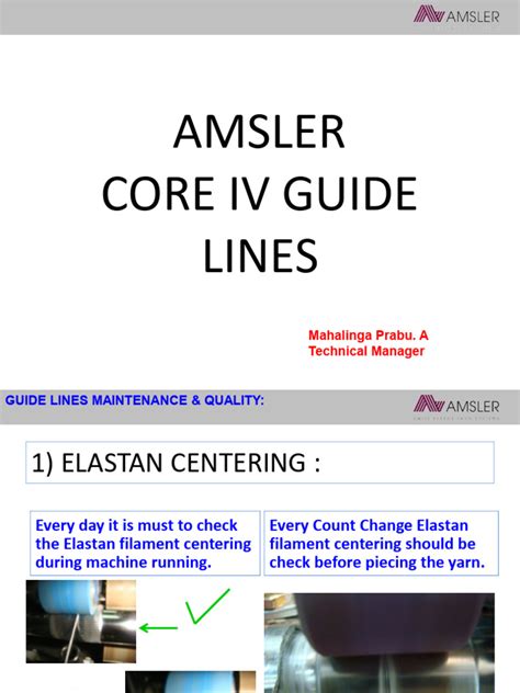 Amsler Core Guidelines New Pdf Spinning Textiles Yarn