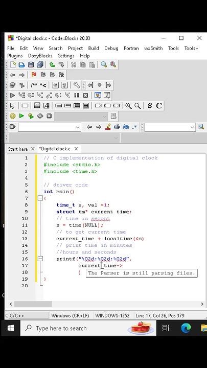 Digital Clock Using C Programmingcodeblocksshortssearch And Solution Youtube