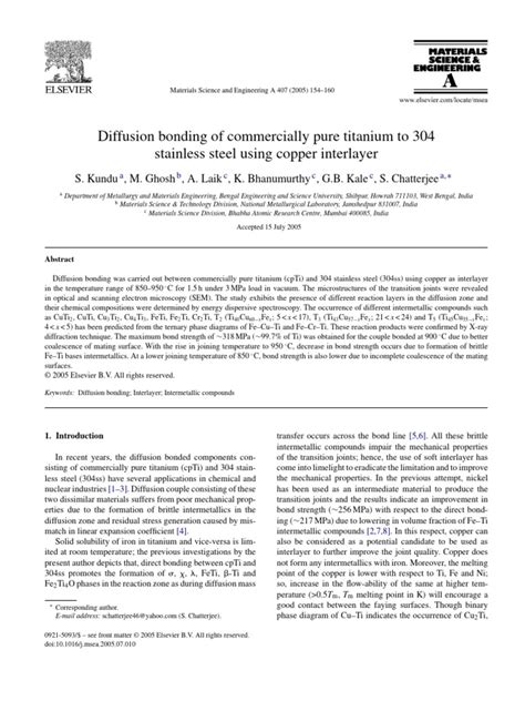 Diffusion Bonding Of Commercially Pure Titanium To 304 Pdf Ultimate