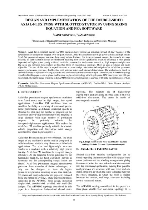Pdf Design And Implementation Of The Double Sided Axial Flux Pmsg