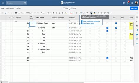 highlight a date when a date is past due — smartsheet community