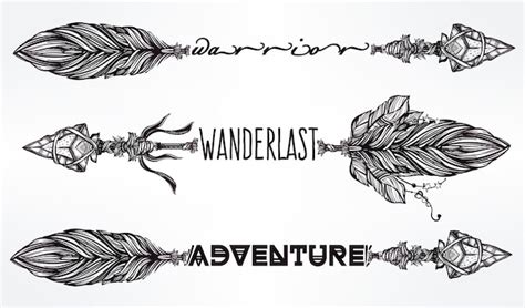Premium Vector Ethnic Decorative Text Arrows Set In Tattoo Style