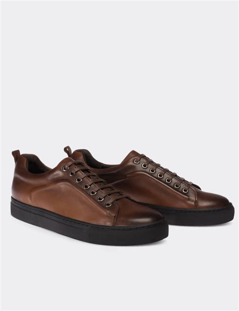 Brown Leather Sneakers 01669mkhvc03 Deery