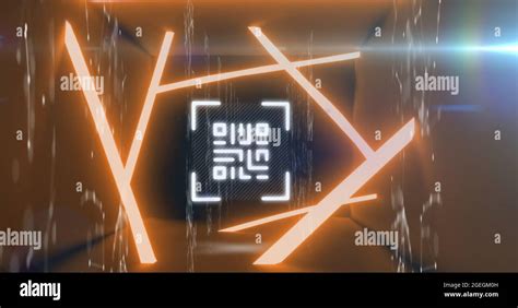 QR Code Scanner With Neon Elements Against Screens Of Networks Of