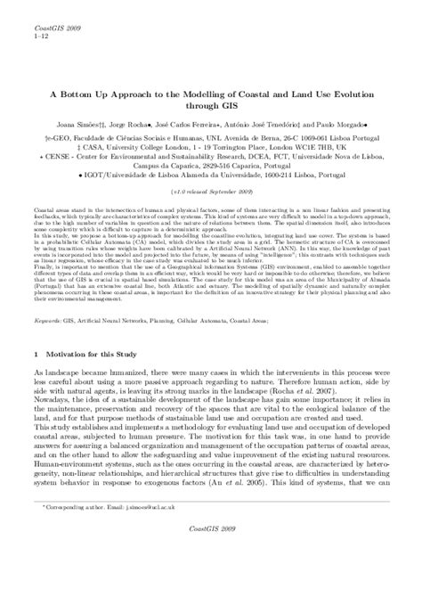 Pdf A Bottom Up Approach To The Modelling Of Coastal And Land Use