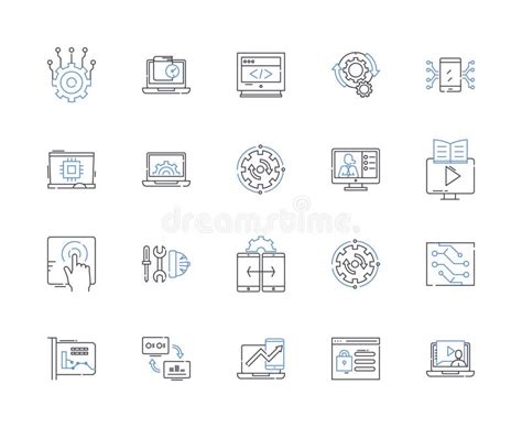 Online Forum Line Icons Collection Discussion Community Online Conversation Engagement