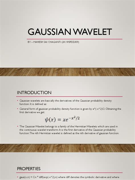 Gaussian Wavelet Pdf Wavelet Functional Analysis