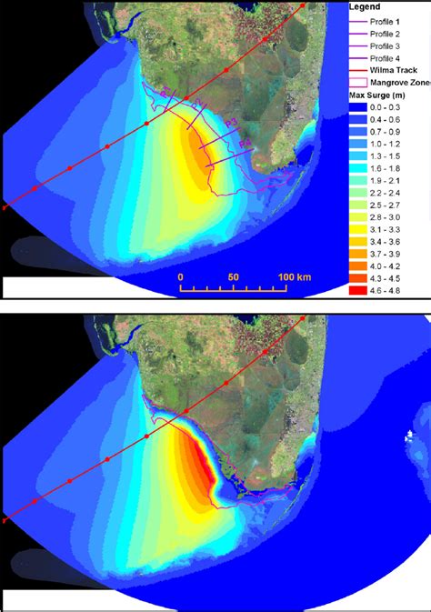 Spatial Distributions Of Computed Peak Surge Heights Using H Wind And