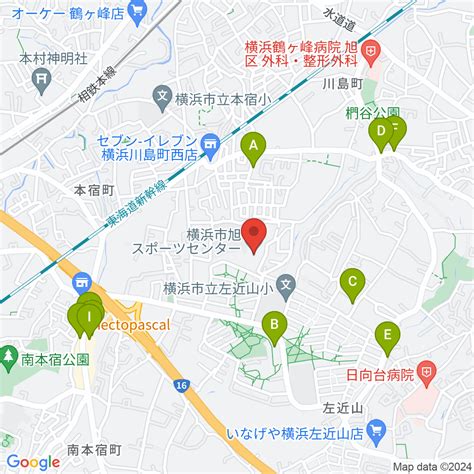 横浜市旭スポーツセンター 周辺のファミレス・ファーストフード一覧マップ