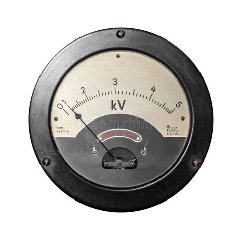 Old Sensor Voltmeter Isolated On White Stock Image Image Of Meter