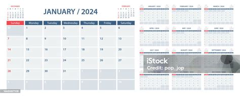 캘린더 플래너 2024 벡터 템플릿 한 주가 일요일에 시작합니다 10월에 대한 스톡 벡터 아트 및 기타 이미지 10월 11월 12월 Istock