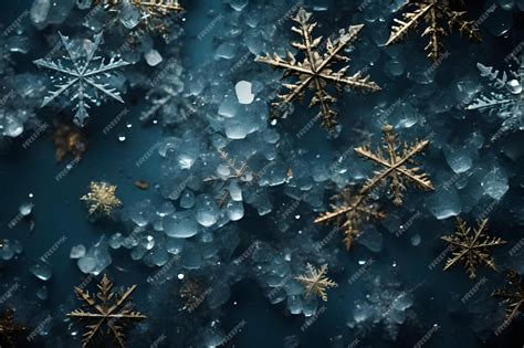 Premium Ai Image Snowflake Texture Background
