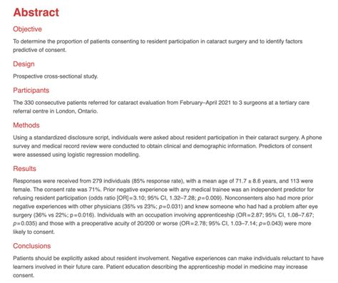 Pdf Patient Perspective On The Participation Of Ophthalmology