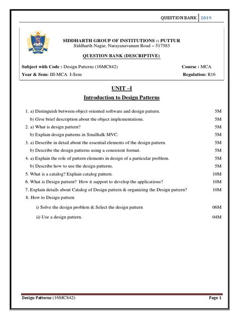 16mc842 design patterns pdf software design pattern computer programming