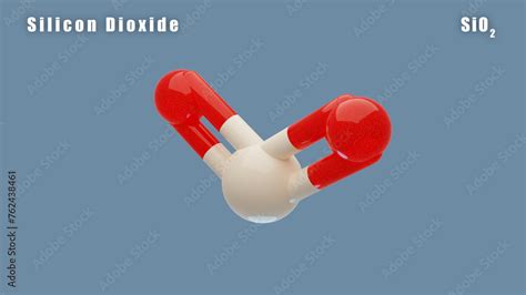 Silicon Dioxide Of Sio2 3d Conformer Animated Render Food Additive E551 Stock Illustration