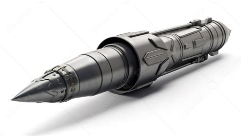 Powerful 3d Rendered Rocket On A Blank White Powerpoint Background For