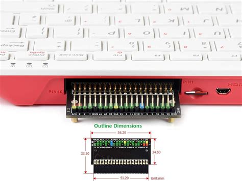 40 Pin Gpio Header Adapter Color Coded Header Expansion Board For Raspberry Pi 400 Easy Expansion