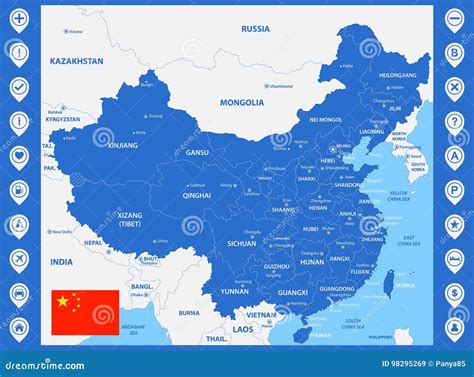 The Detailed Map Of China With Regions Or States And Cities Capitals