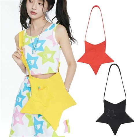 다섯 가지 뾰족한 별 캔버스 가방 여러 가지 빛깔의 유럽 및 미국 패션 메신저 숄더 스타 백 여름 커플 여자 친구