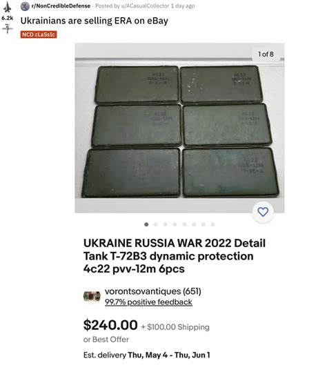 Ukrainians Are Selling Era On Ebay Explosive Reactive Armor Era Know Your Meme