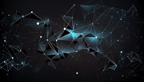 Premium Photo Generative Ai Abstract Polygonal Vector Background With Connecting Dots And Lines