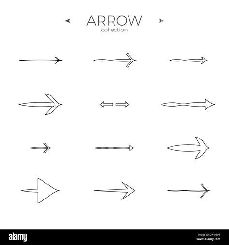 Thin Line Icons Linear Arrow Icons Set Trendy Line Style For Web