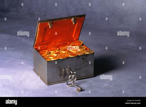 Gold Coins Treasure Chest Stock Photo Alamy