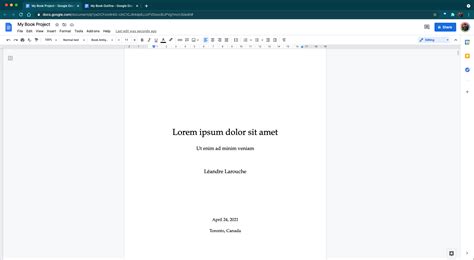 Writing A Book Template Google Docs