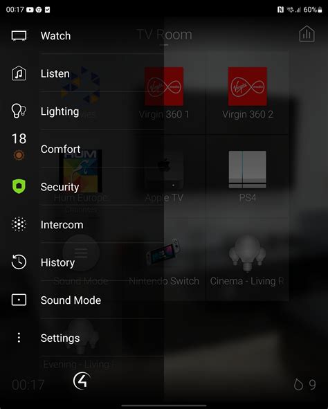 Control4 Fly Out Menu Enhanced Home Automation