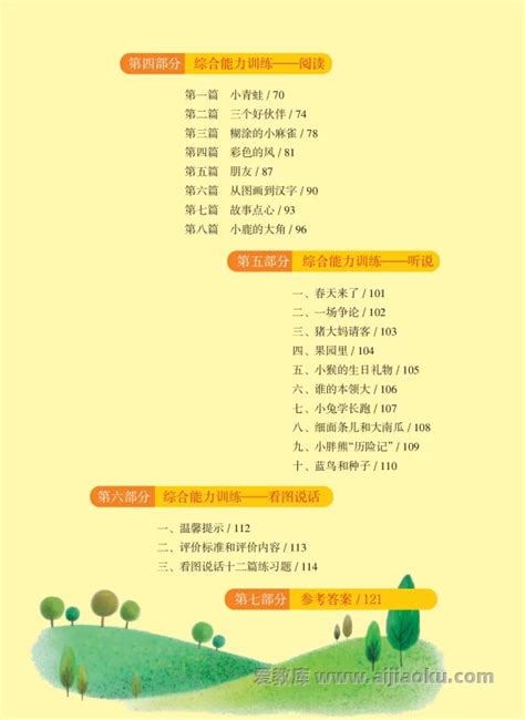 幼小衔接语文教材（含拼音、识字、阅读、看图写话）pdf