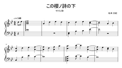 Sakura No Uta Ost Kono Sakura No Uta No Shita Piano Youtube
