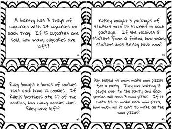 Multi Step Word Problems Task Cards By The Crooked Classroom TpT
