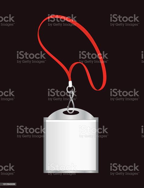 빈 식별 배지 플라스틱 플라스틱 이름 홀더의 템플릿 패스 카드 개인 사무실 태그 또는 현실적인 끈에 빈 배지 배지에 대한 스톡 벡터 아트 및 기타 이미지 Istock