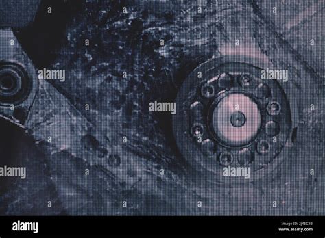 Beautiful Open Detail Frozen Hard Disk Background Macro Photography View Close Up Of Pixel