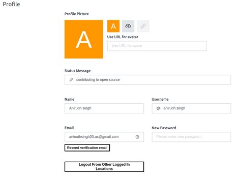 profile update no status colors present while updating status · issue