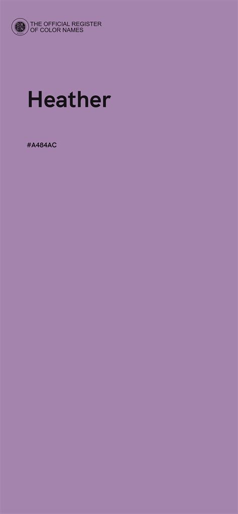 Heather Color A484ac The Official Register Of Color Names