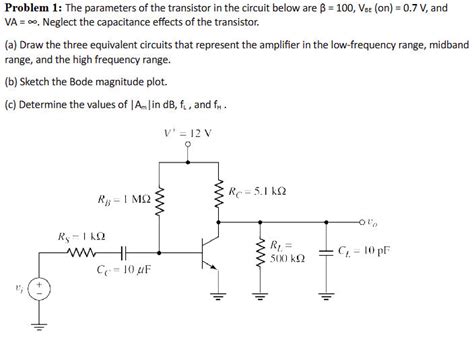 Problem 1 The Parameters Of The Transistor Studyx