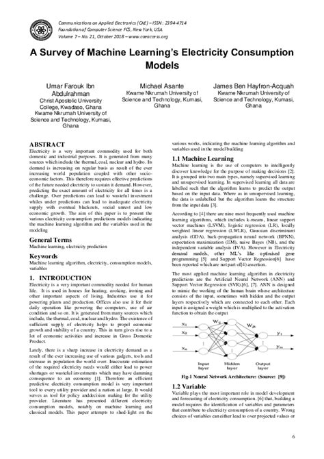 Pdf A Survey Of Machine Learnings Electricity Consumption Models