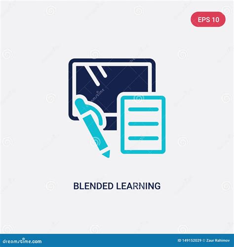 Two Color Blended Learning Vector Icon From E Learning And Education Concept Isolated Blue