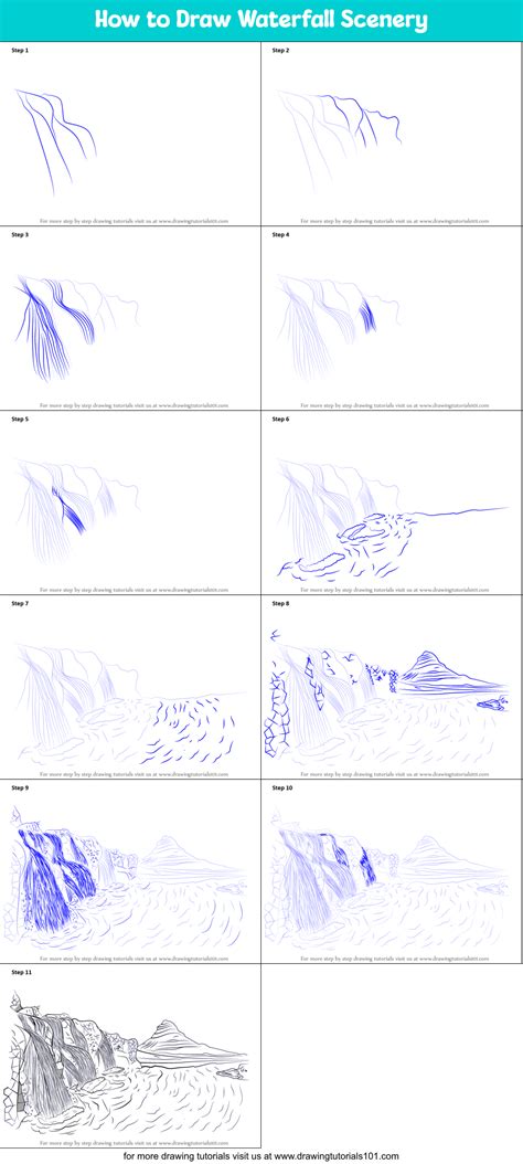 How To Draw A Waterfall Step By Step August 26 2019 By Easydrawingart