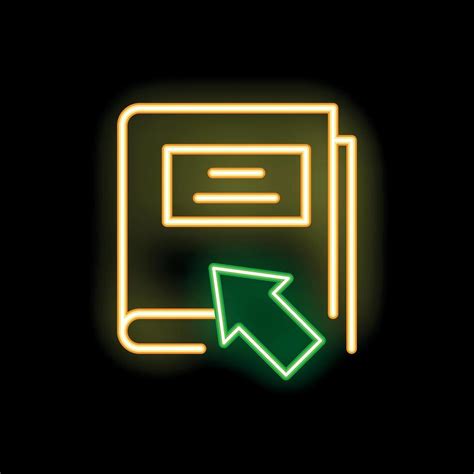 Neon Online Education Icon With Mouse Cursor Clicking Book 52861712 Vector Art At Vecteezy